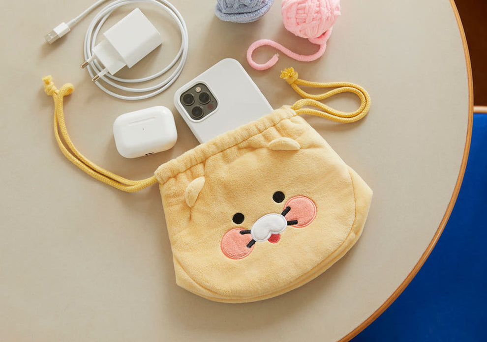 [KAKAO FRIENDS] Choonsik Face Lucky Pouch - 춘식이 페이스 복조리 파우치 – KFRIENDSUSA